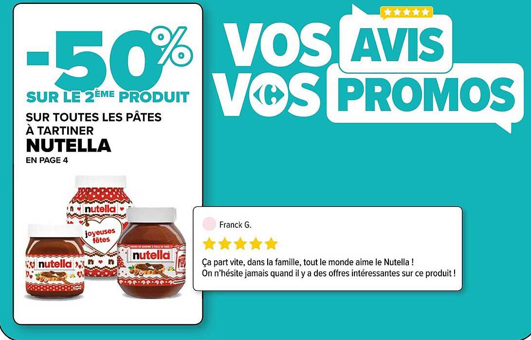 Promo Les Pâtes à Tartiner Nutella chez Carrefour Market - iCatalogue.fr