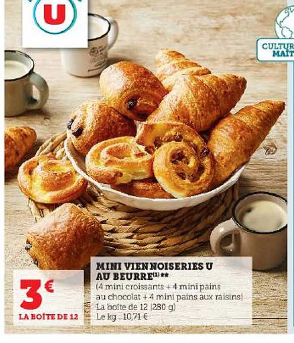 Promo Mini Viennoiseries U Au Beurre chez Super U - iCatalogue.fr Promo Mini Viennoiseries U Au Beurre chez Super U - iCatalogue.fr