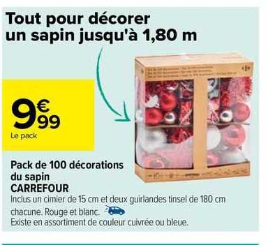 Promo Pack De 100 Décorations Du Sapin Carrefour chez Carrefour ...