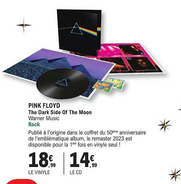 Promo Pink Floyd The Dark Side Of The Moon Rock chez E.Leclerc Espace ...