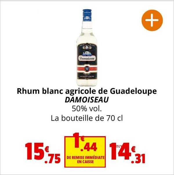 Promo Rhum Blanc Agricole De Guadeloupe Damoiseau chez Coccimarket ...