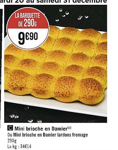 Promo Mini Brioche En Damier Ou Lardons Fromage chez Casino ...