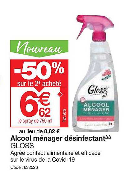 Promo Alcool Ménager Désinfectant Gloss chez Promocash - iCatalogue.fr