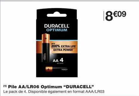 Promo Pile Aa-lr06 Optimum "duracell" chez Monoprix - iCatalogue.fr