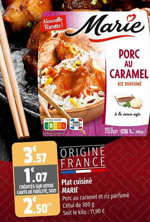 Offre Plat Préparé Surgelé Marie chez Atac