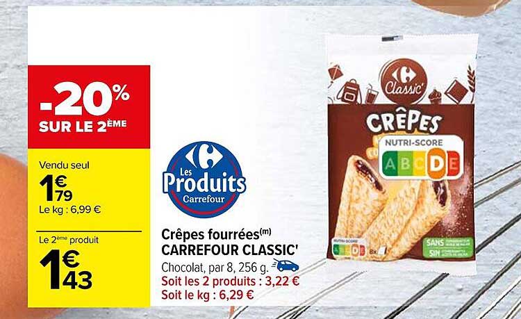 Promo Crêpes Fourrées Carrefour Classic' chez Carrefour - iCatalogue.fr