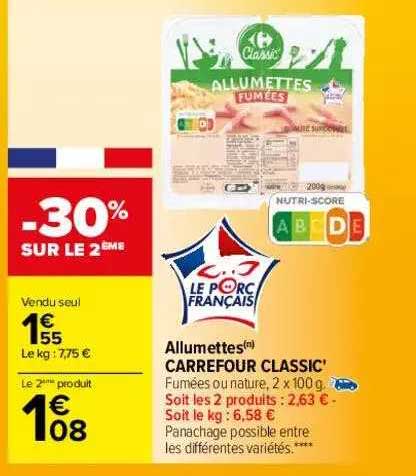 Promo Allumettes Carrefour Classic -30% Sur Le 2ème chez Carrefour ...