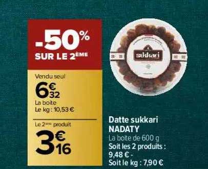 Promo Datte Sukkari Nadaty chez Carrefour - iCatalogue.fr