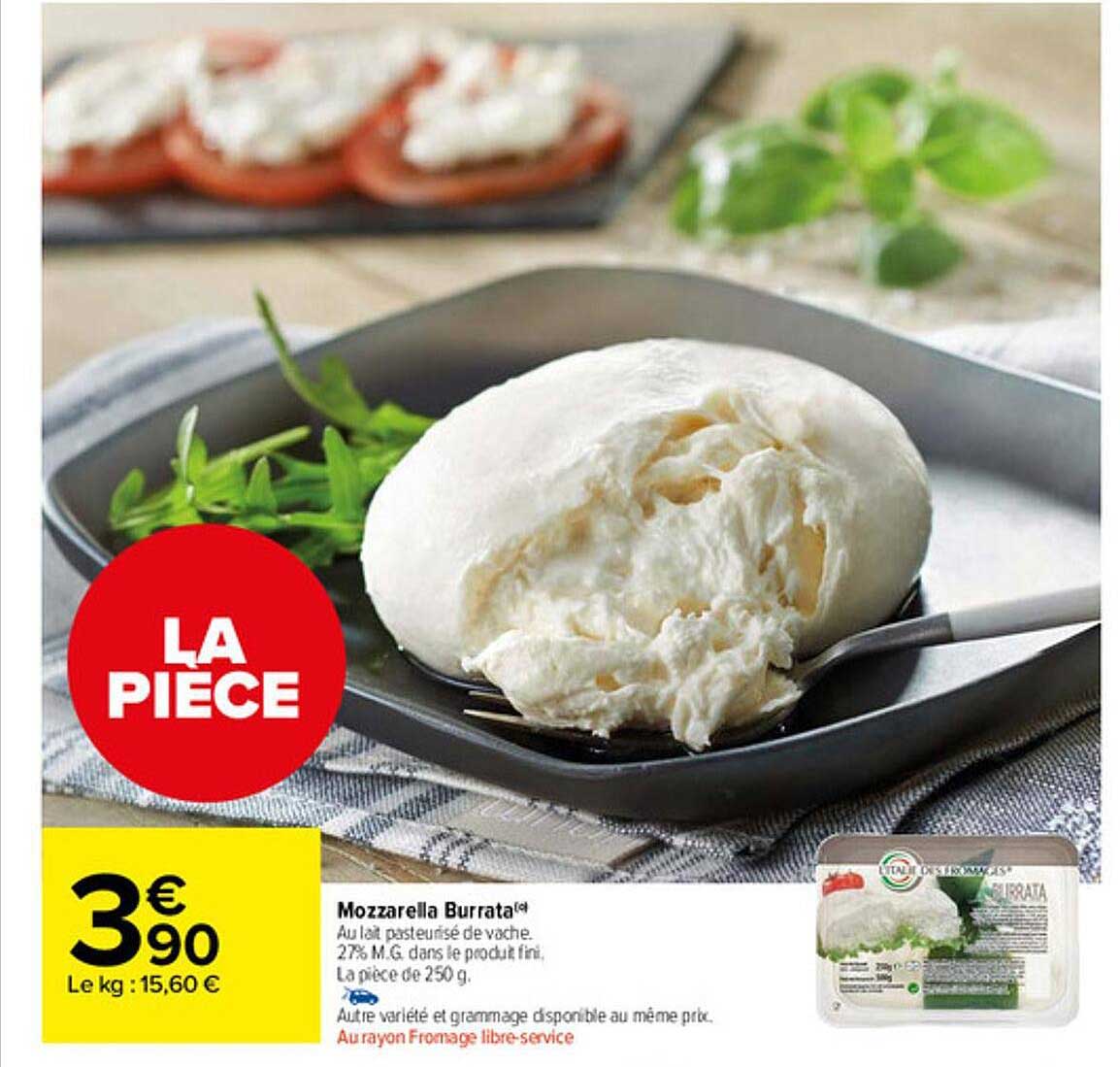 Promo Mozzarella Burrata chez Carrefour Market - iCatalogue.fr