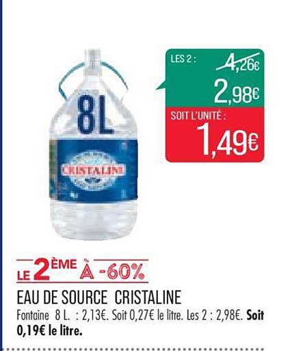 Promo Eau De Source Cristaline chez Match - iCatalogue.fr