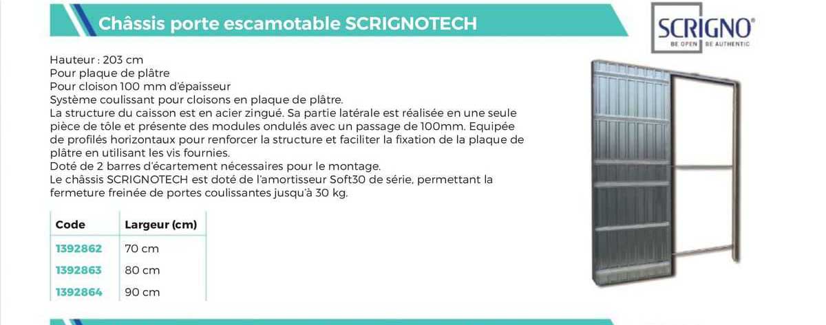 Promo Châssis Porte Escamotable Scrignotech Scrigno chez SAMSE ...