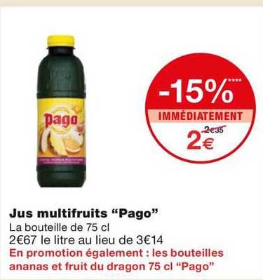Promo Jus Multifruits "pago" chez Monoprix - iCatalogue.fr