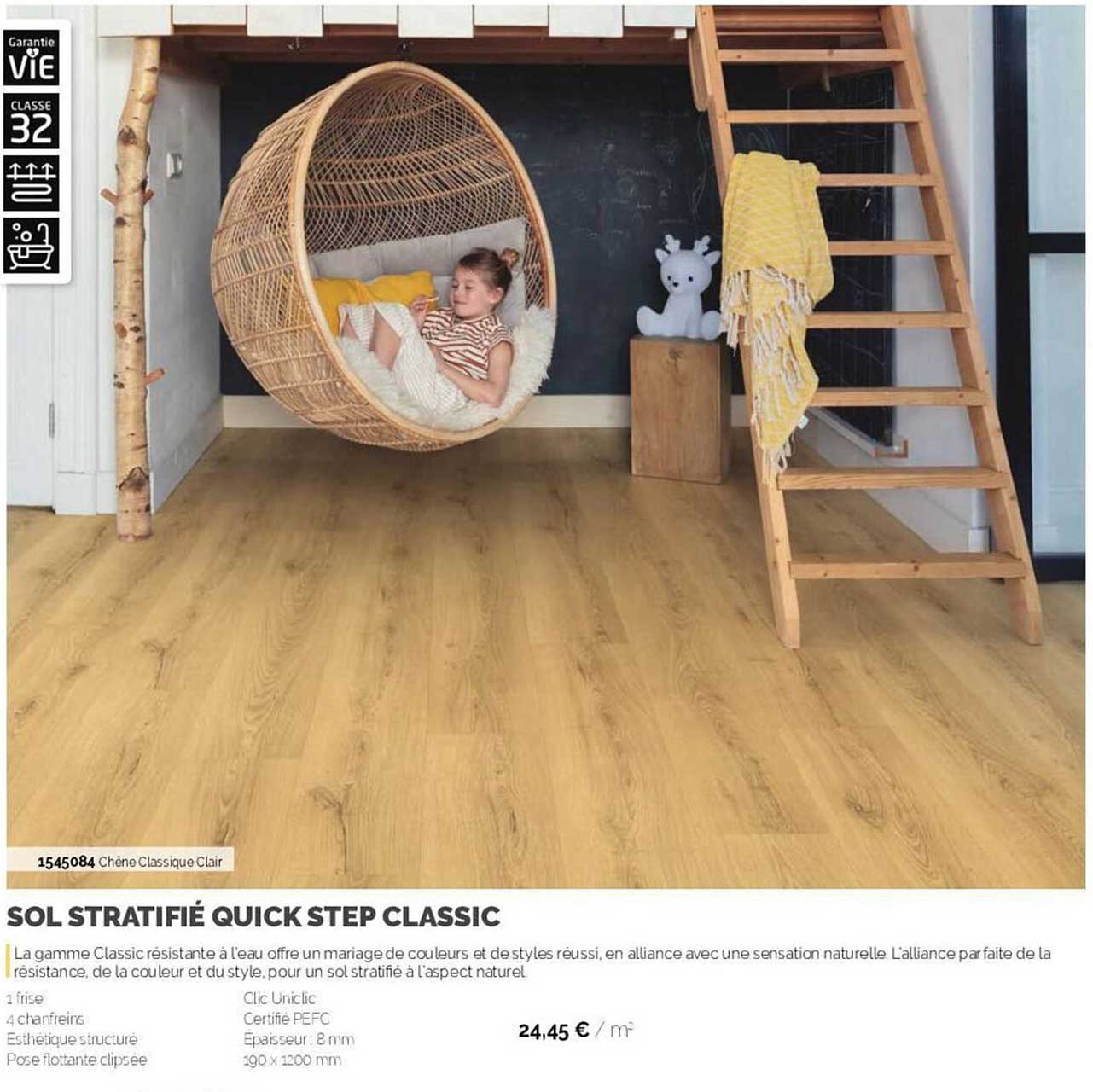 Promo Sol Stratifié Quick Step Classic chez Doras - iCatalogue.fr
