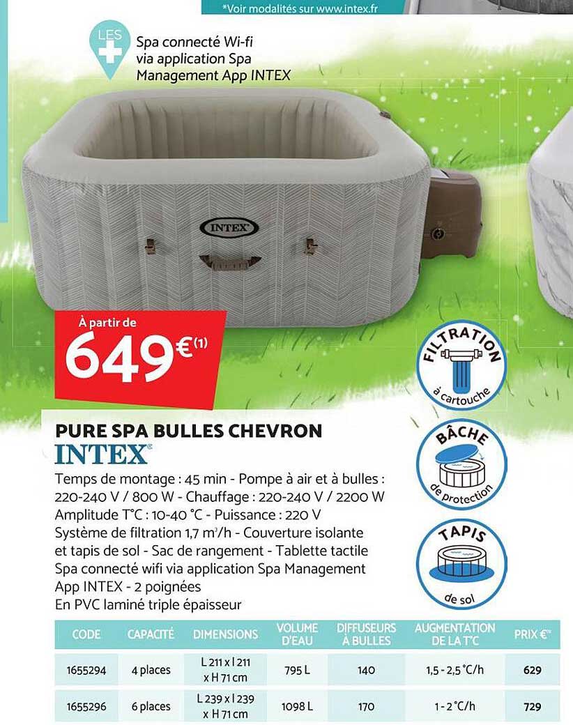 Promo Pure Spa Bulles Chevron Intex chez Bricorama - iCatalogue.fr
