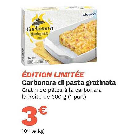 Promo Carbonara Di Pasta Gratinata chez Picard - iCatalogue.fr