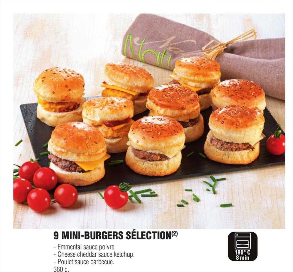 Promo 9 Mini-burgers Sélection chez E.Leclerc - iCatalogue.fr