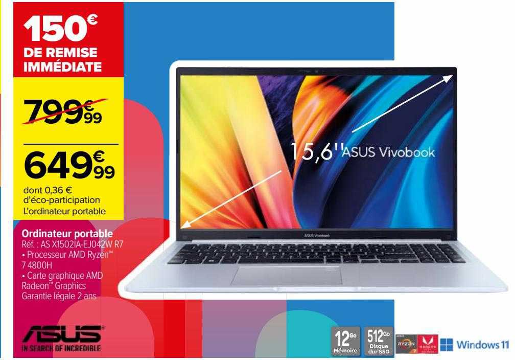 Promo Pc Portable Asus chez E Leclerc