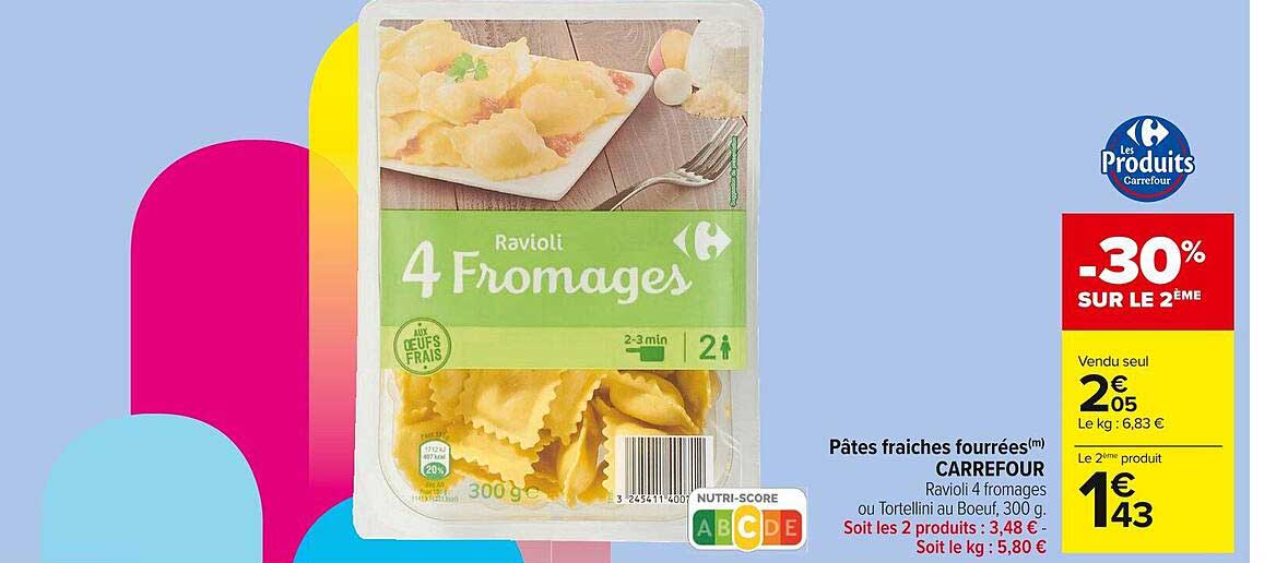 Promo Pâtes Fraîches Fourrées Carrefour chez Carrefour Market ...