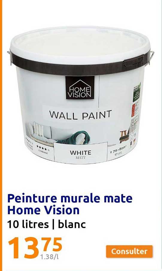 Promo Peinture Murale Mate Home Vision chez Action - iCatalogue.fr
