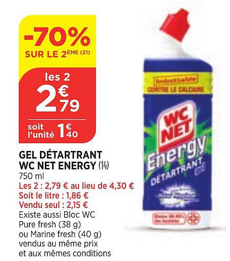 Offre Gel Détartrant Wc Net Energy chez Bi1 Offre Gel Détartrant Wc Net Energy chez Bi1