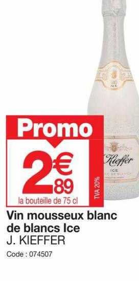 Promo Vin Mousseux Blanc De Blancs Ice J.kieffer chez Promocash ...