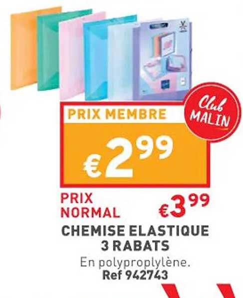 Promo Chemise Elastique 3 Rabats chez Trafic - iCatalogue.fr Promo Chemise Elastique 3 Rabats chez Trafic - iCatalogue.fr