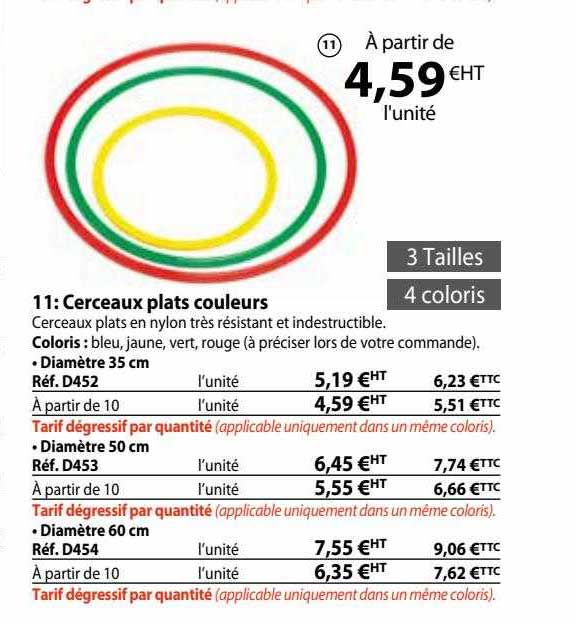 Promo Cerceaux Plats Couleurs chez Casal Sport - iCatalogue.fr