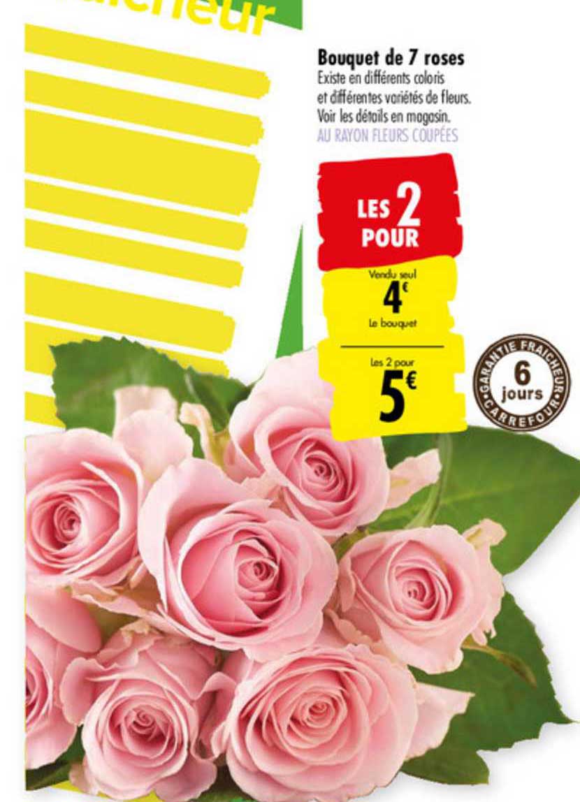 Promo Bouquet De 7 Roses chez Carrefour - iCatalogue.fr