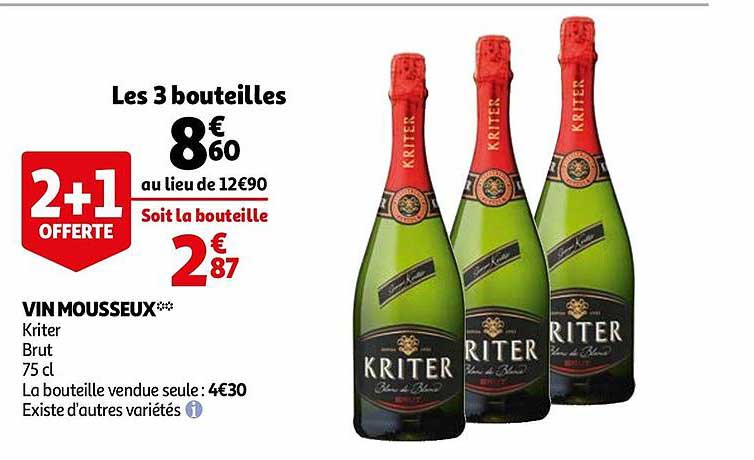Promo Vin Mousseux Kriter chez Auchan - iCatalogue.fr
