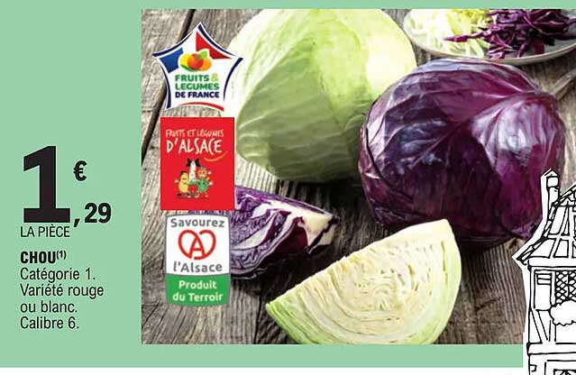 Promo Chou Rouge Ou Blanc chez E.Leclerc - iCatalogue.fr