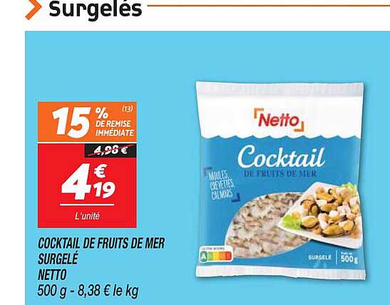 Promo Cocktail De Fruits De Mer Surgelé Netto chez Netto - iCatalogue.fr