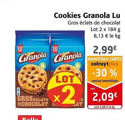 Promo Cookies Granola Lu chez Colruyt - iCatalogue.fr