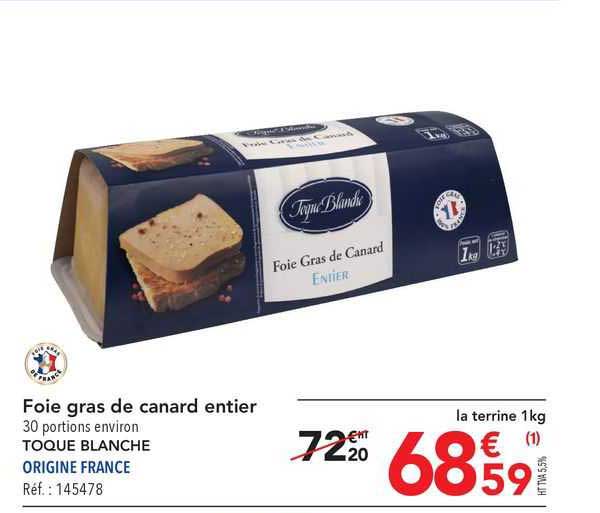 Promo Foie Gras De Canard Entier Toque Blanche chez METRO - iCatalogue.fr