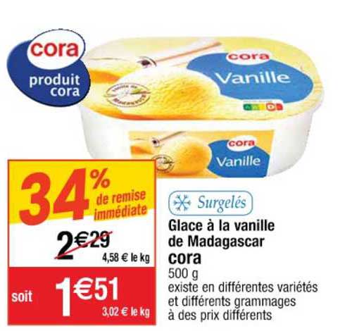 Promo Glace à La Vanille De Madagascar Cora chez Cora - iCatalogue.fr