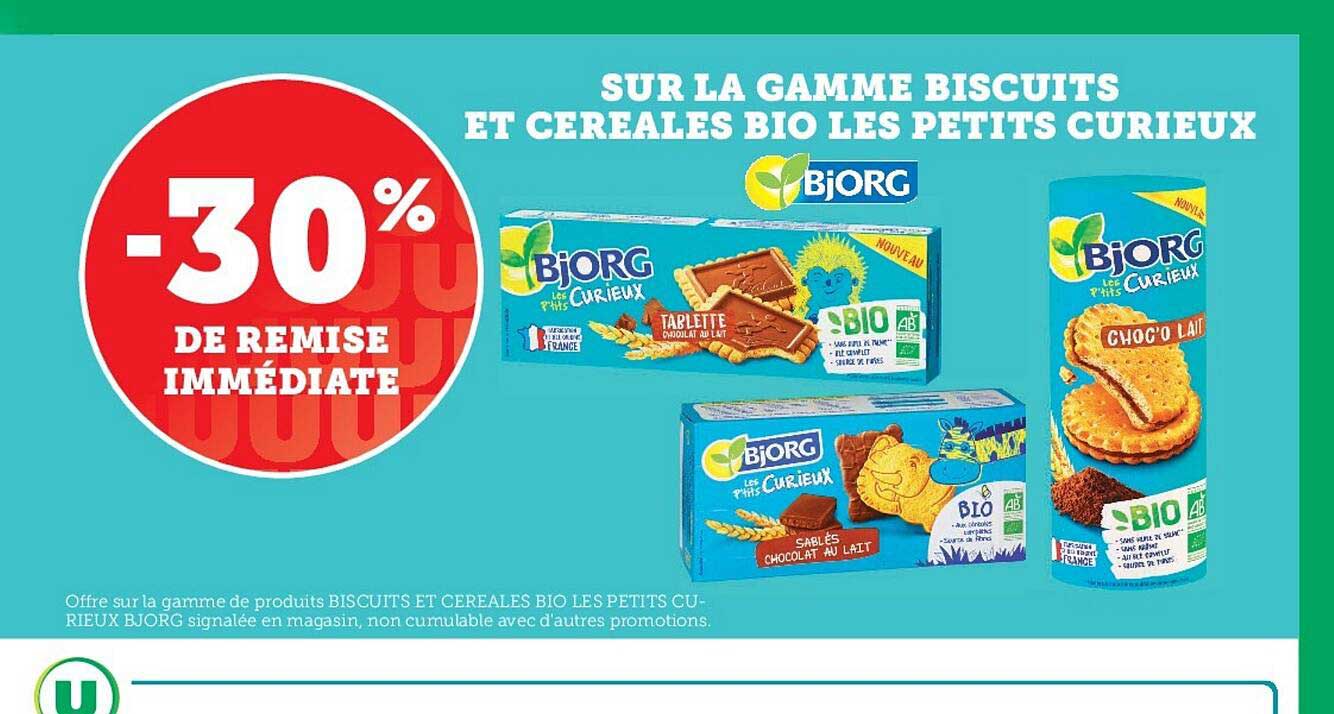 Offre La Gamme Des Biscuits Bjorg Et Les Petits Curieux chez Cora