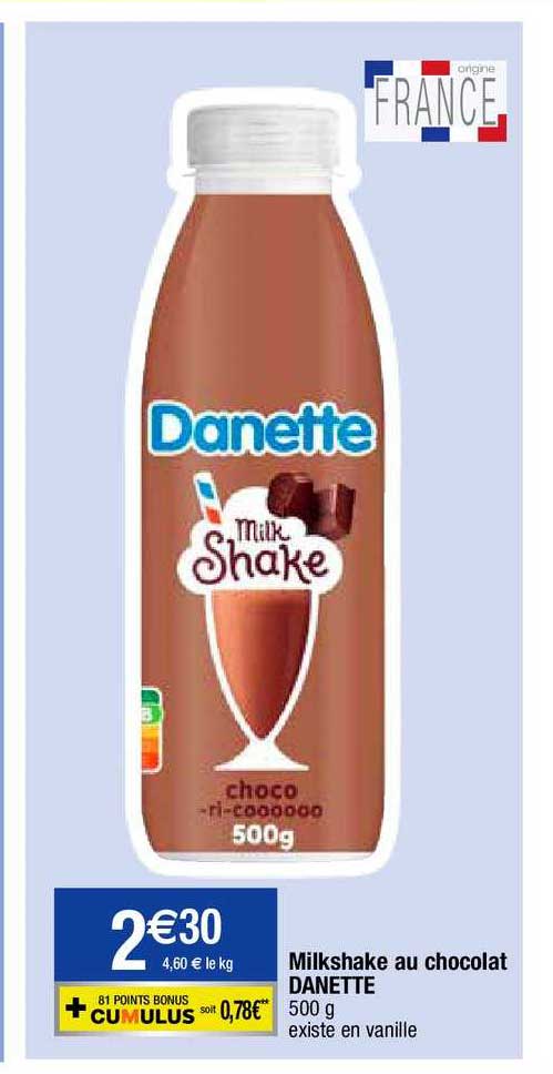 Promo Milkshake Au Chocolat Danette chez Migros France - iCatalogue.fr