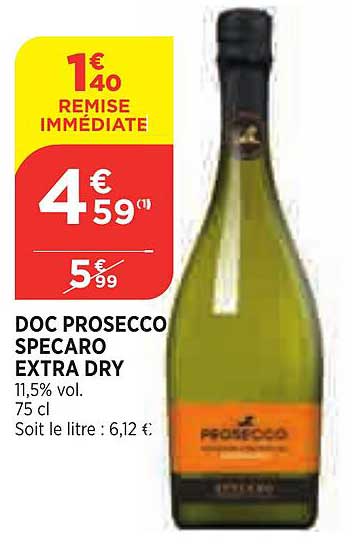 Offre Doc Prosecco Specaro Extra Dry chez Atac