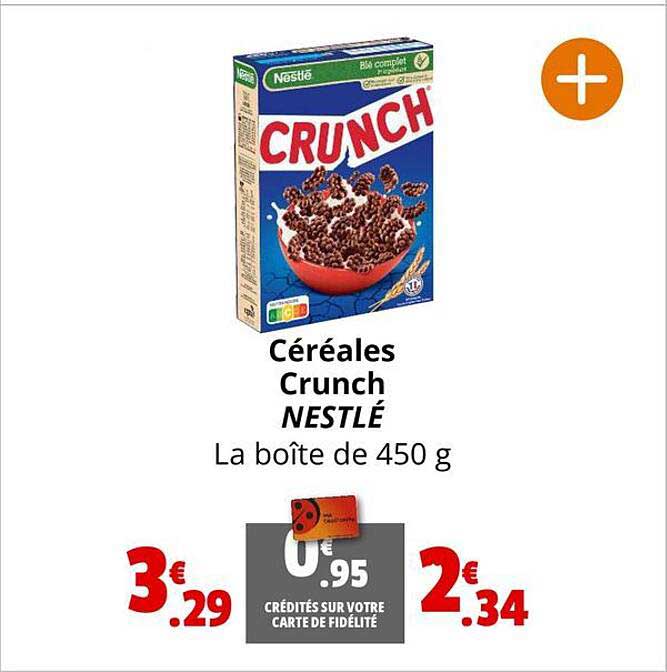 Promo Céréales Crunch Nestlé chez Coccimarket - iCatalogue.fr