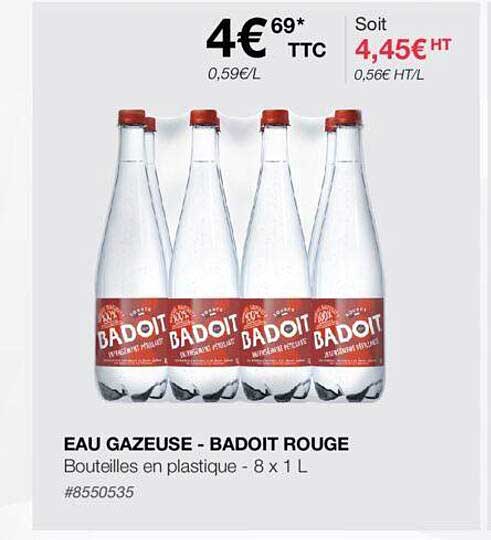 Promo Eau Gazeuse - Badoit Rouge chez Costco - iCatalogue.fr