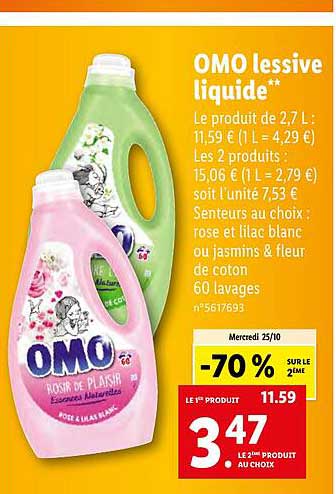 Promo Omo Lessive Liquide chez Lidl - iCatalogue.fr