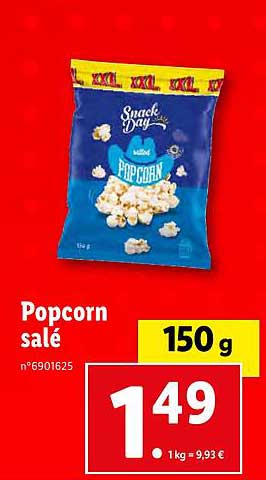 Promo Popcorn Salé chez Lidl - iCatalogue.fr