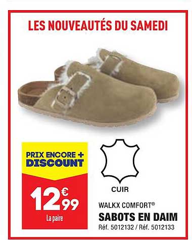 Promo Walkx Comfort Sabots En Daim chez Aldi - iCatalogue.fr
