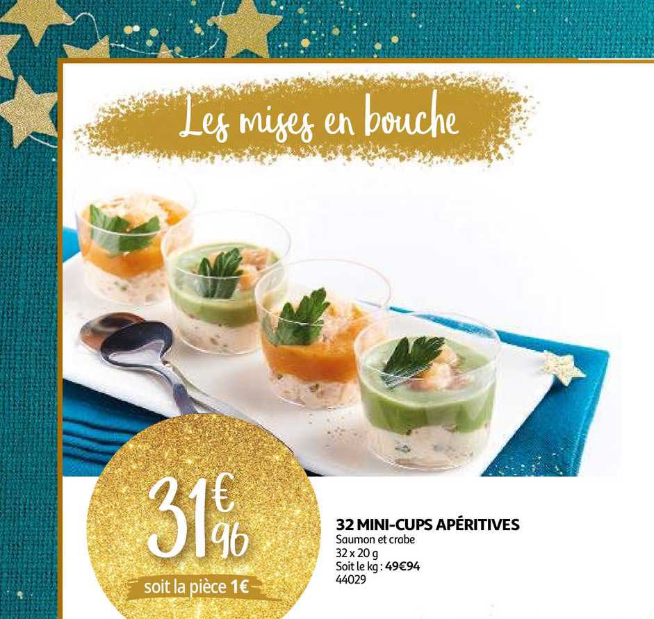 Offre 32 Mini Cups Apéritives chez Auchan