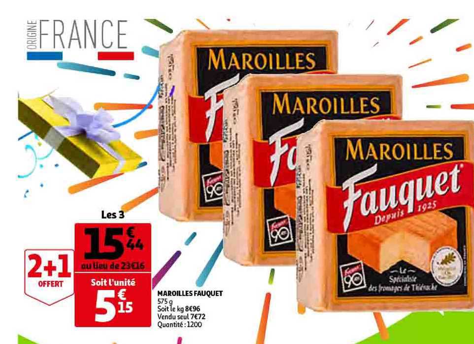 Promo Maroilles Fauquet 2+1 Offert chez Auchan Direct - iCatalogue.fr
