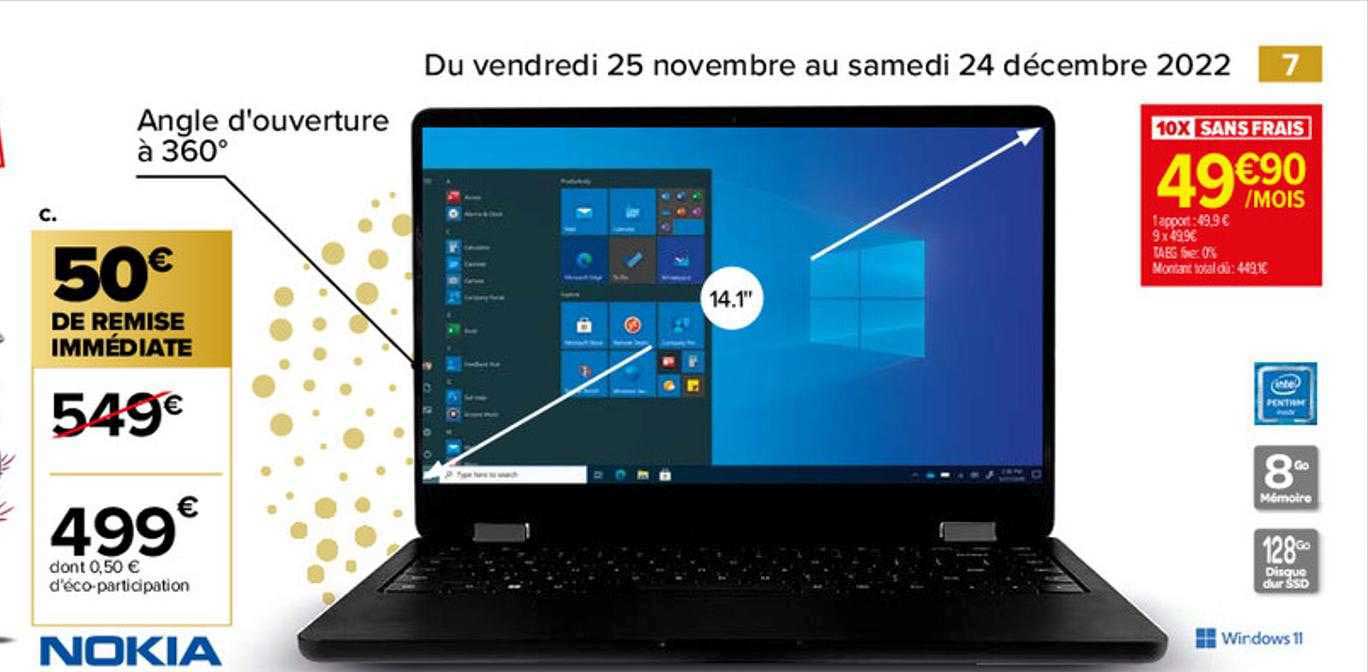 Promo Pc Portable 14.1" Nokia chez Carrefour - iCatalogue.fr