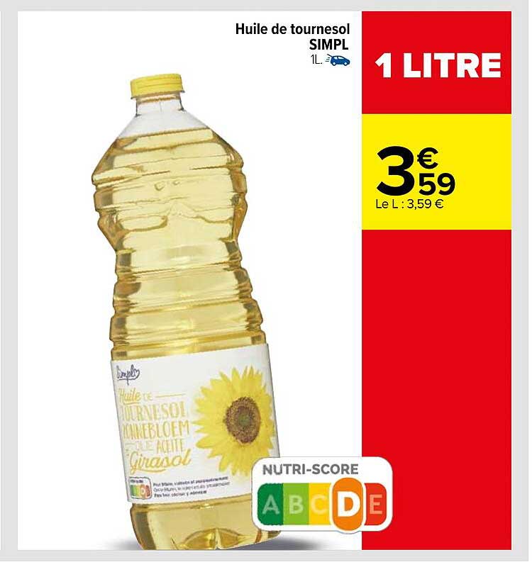 Promo Huile De Tournesol Simpl chez Carrefour - iCatalogue.fr