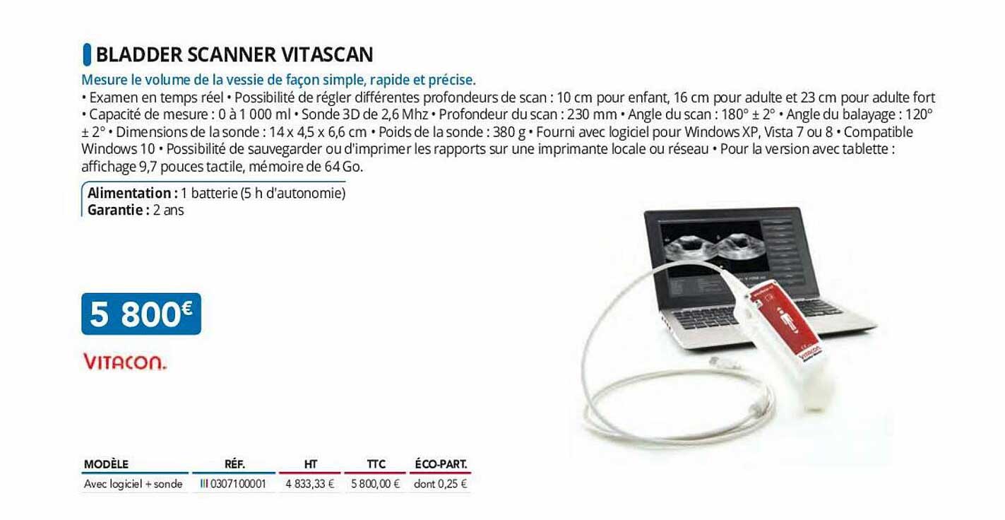 Promo Bladder Scanner Vitascan chez Distri Club Médical - iCatalogue.fr