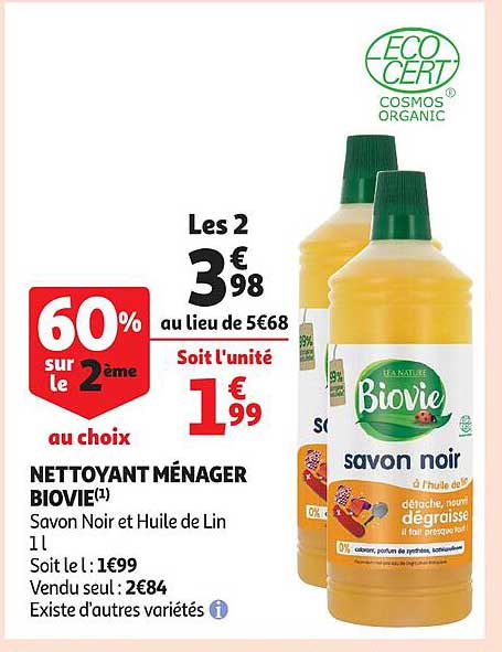 Offre Nettoyant Ménager Biovie chez Auchan