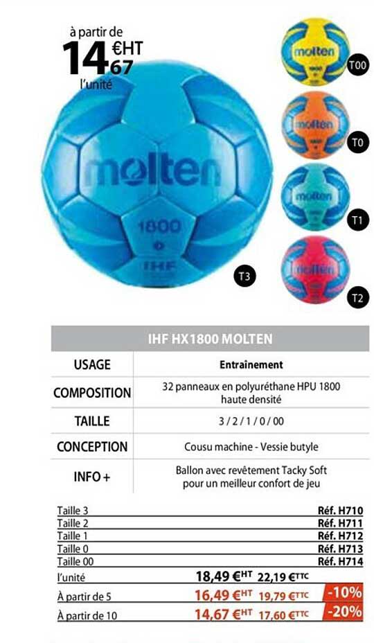 Offre Ihf Hx1800 Molten chez Casal Sport