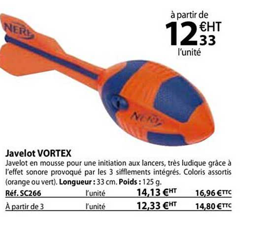 Offre Javelot Vortex Nerf chez Decathlon